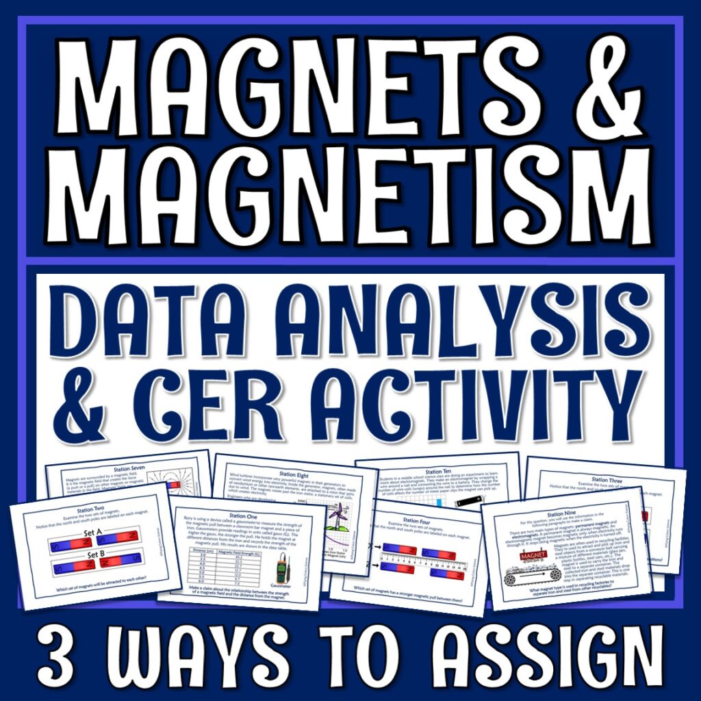 Magnets and Magnetism CER Activity: Worksheet or Stations - Flying ...