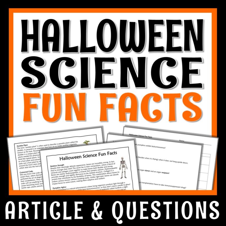 Fun Halloween Science Facts Reading and Worksheet - Flying Colors Science