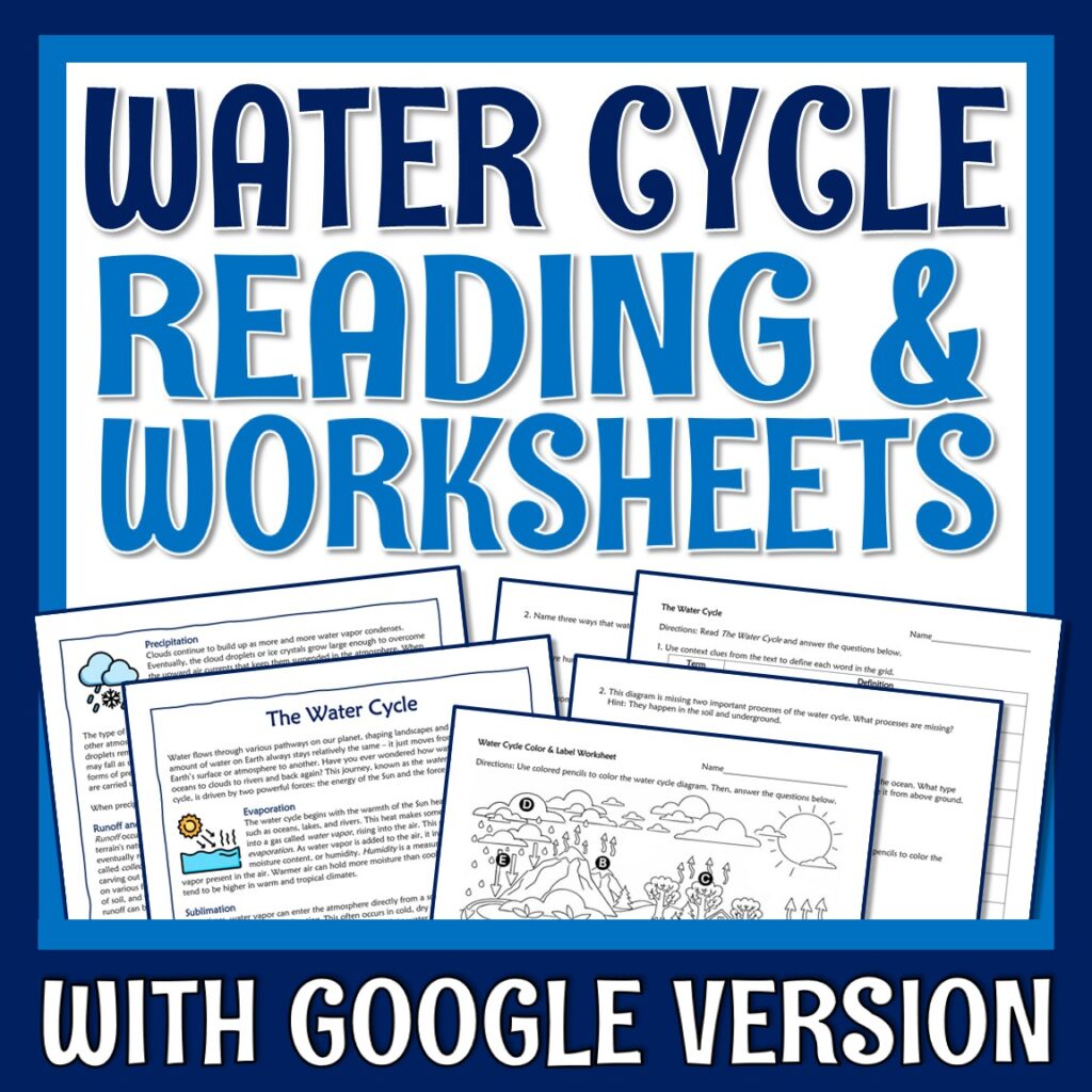 Water Cycle Guided Reading and Worksheets - Flying Colors Science