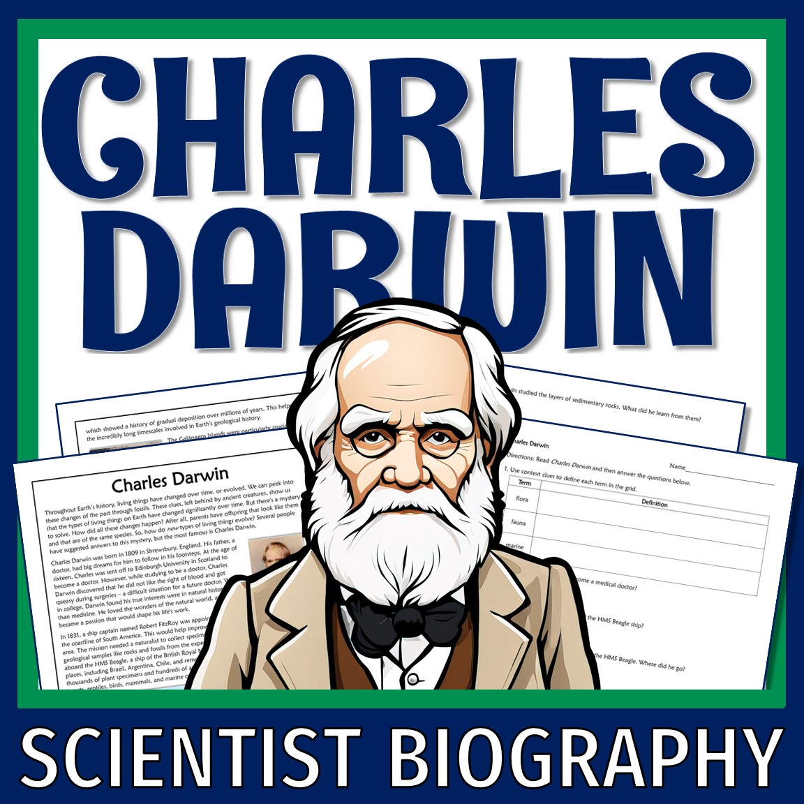 Charles Darwin Biography with Questions - Flying Colors Science