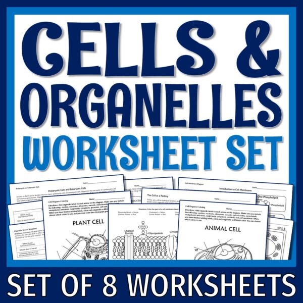 Cells and Organelles Worksheets Set - Flying Colors Science