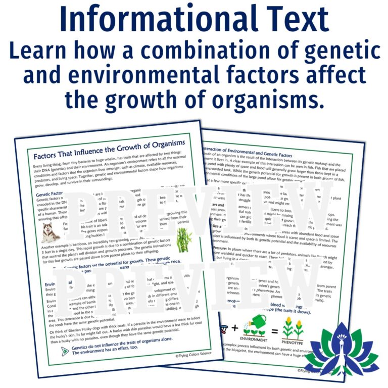 Environmental and Genetic Factors Influence Growth of Organisms Reading ...
