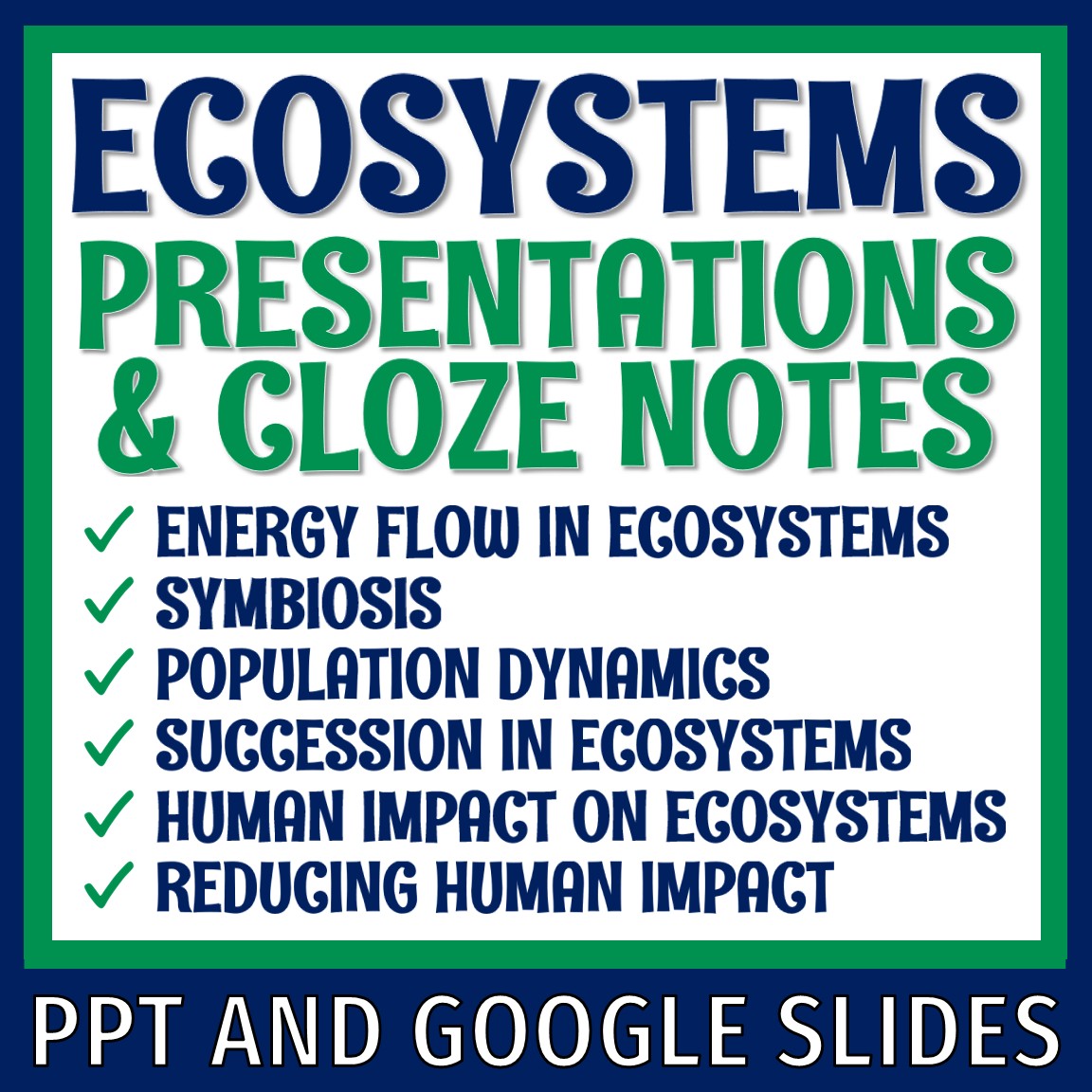 Middle School Ecosystem Notes - Flying Colors Science