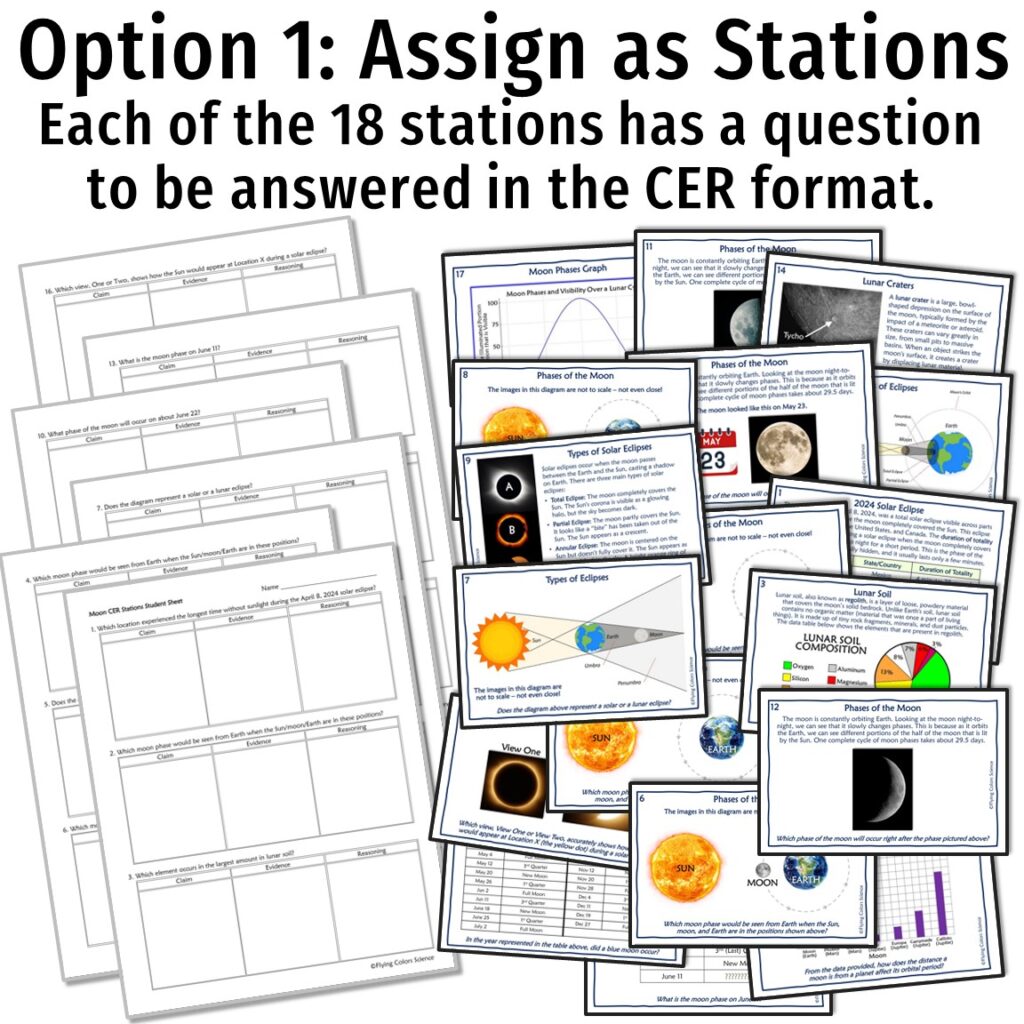 Moon Phases CER Activity Stations - Flying Colors Science