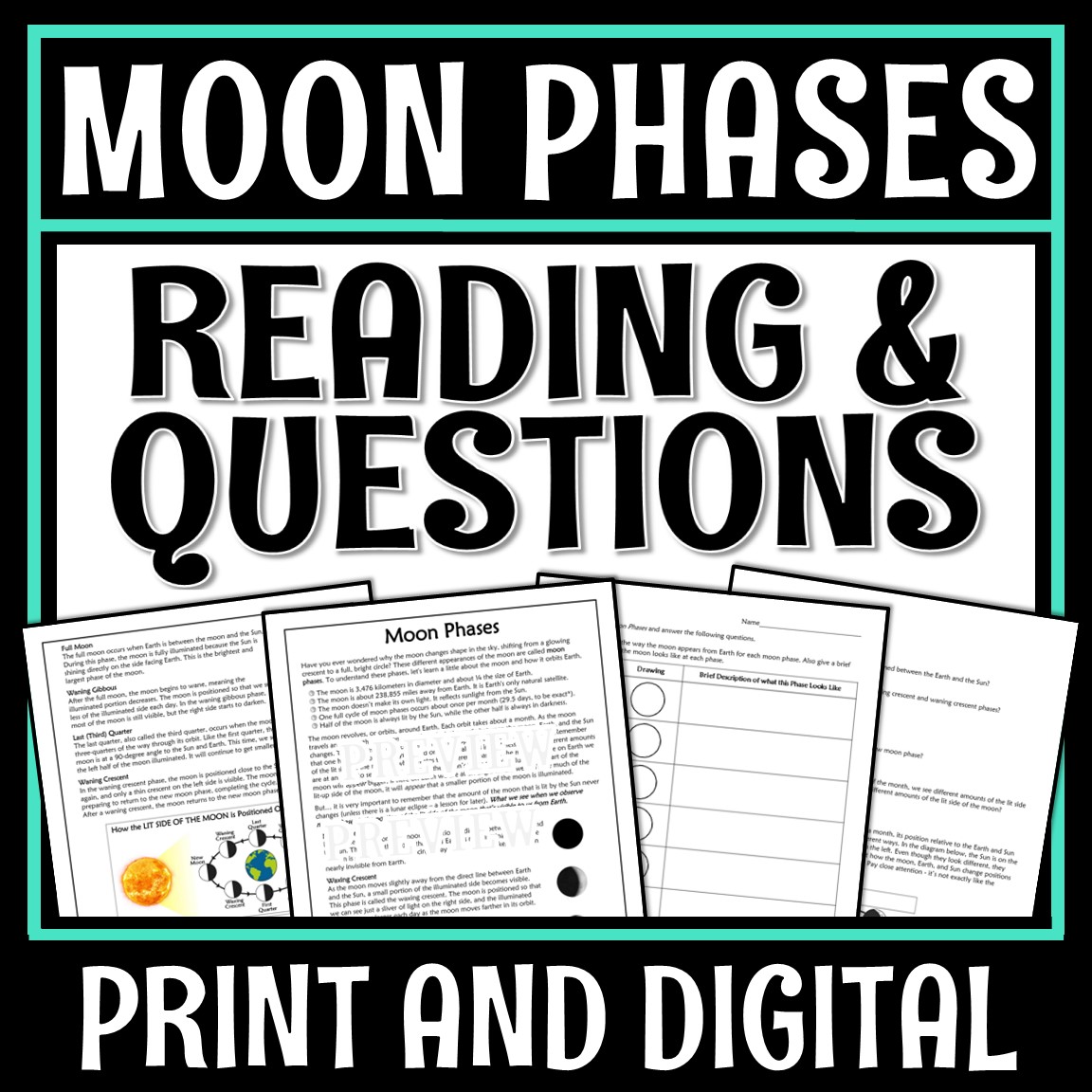 Moon Phases Reading - Flying Colors Science