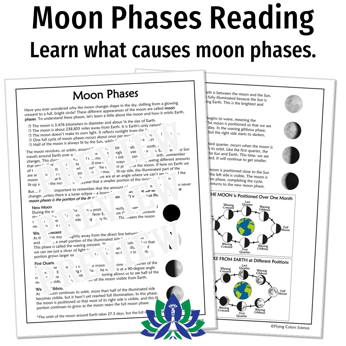 Moon Phases Reading - Flying Colors Science