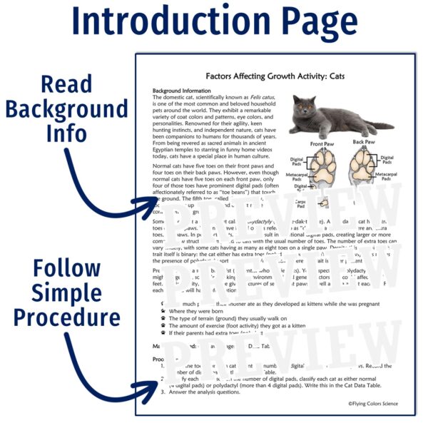 Genetics Factors that Influence Growth Lab - Cat Paws - Flying Colors ...