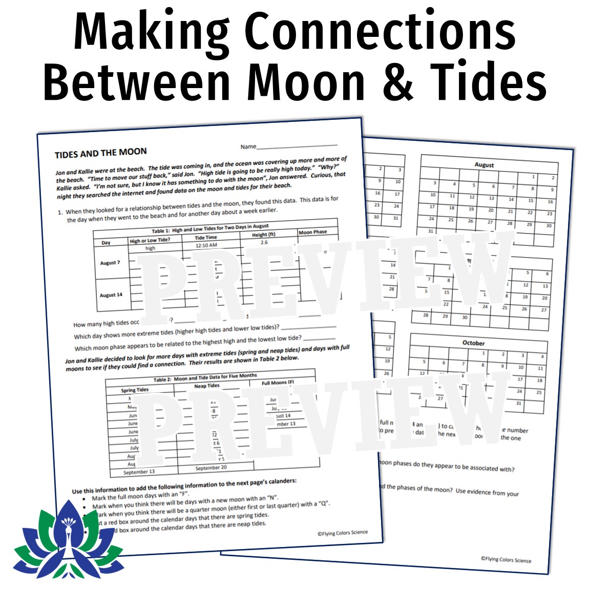 Tides Activities Bundle - Flying Colors Science