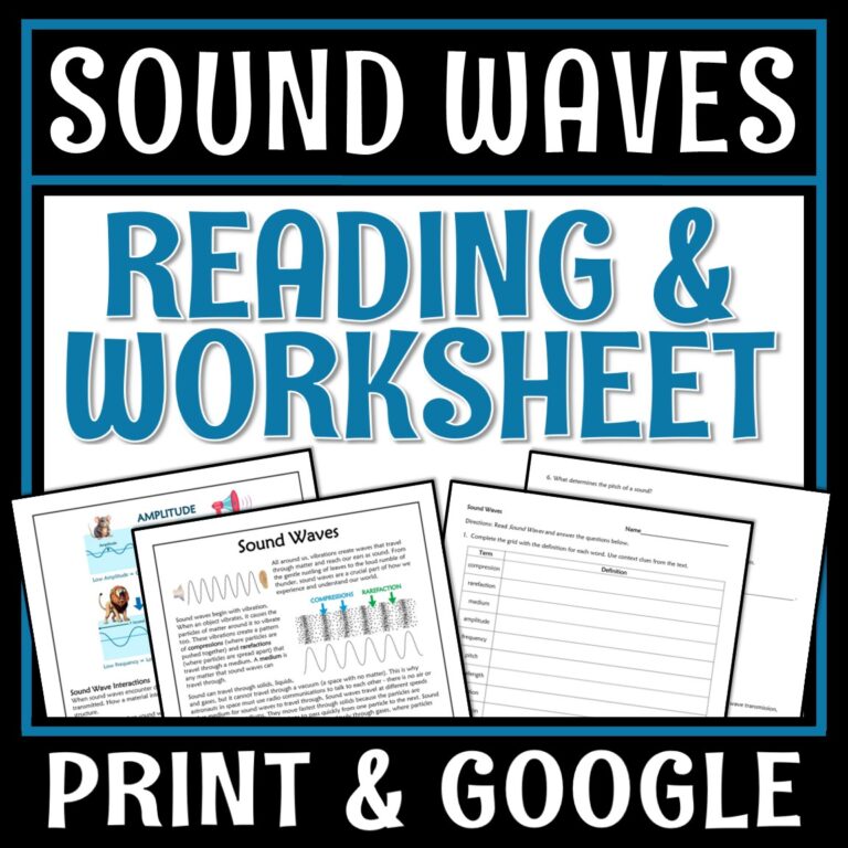 Sound Waves Reading and Worksheet - Flying Colors Science