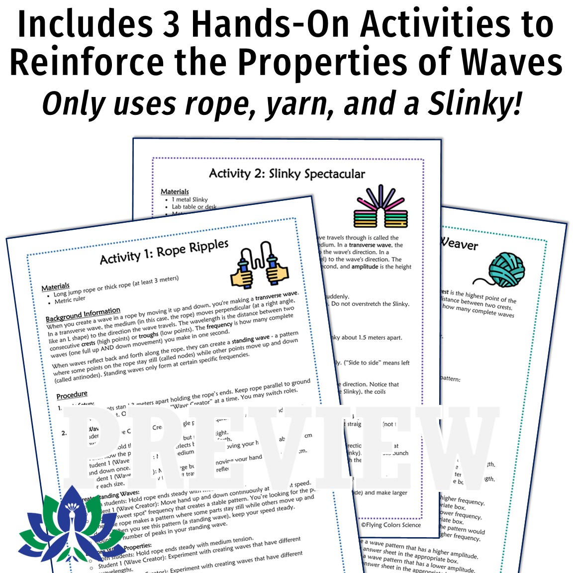 Hands-On Properties of Waves Activity - Flying Colors Science