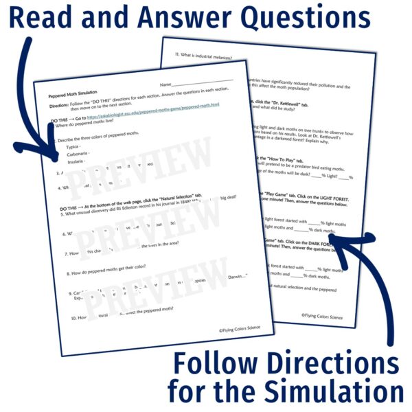 Natural Selection Online Activity - Flying Colors Science
