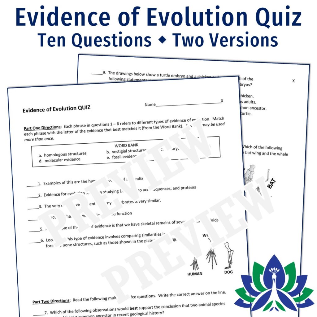 Evidence of Evolution Unit - Flying Colors Science