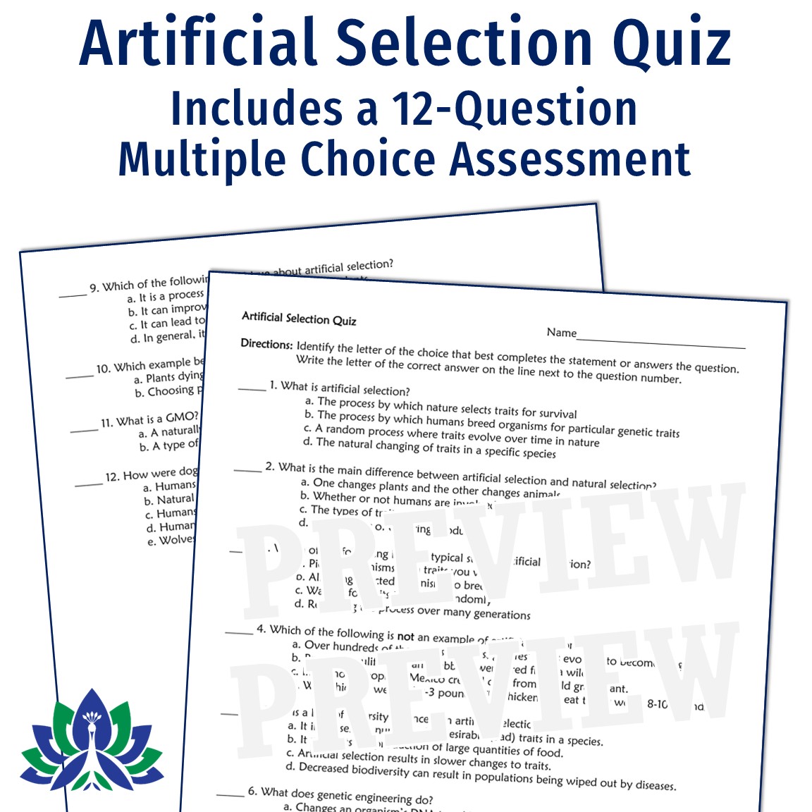 Artificial Selection Notes and Quiz - Flying Colors Science