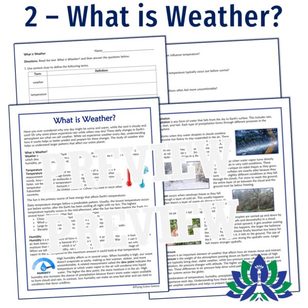 Set of 4 Weather Readings for Middle School - Flying Colors Science