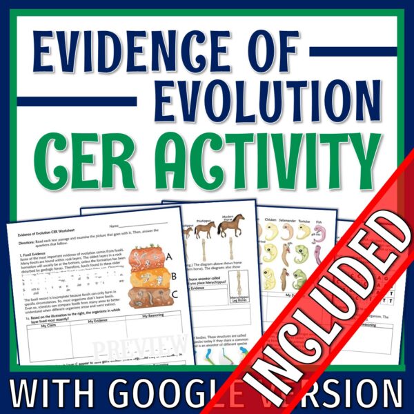 Set of 3 Evolution CER Activities - Flying Colors Science