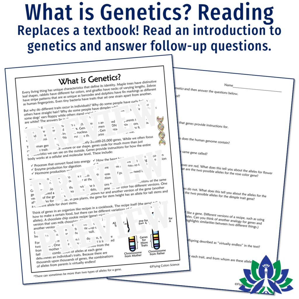 Middle School Genetics Unit - Flying Colors Science
