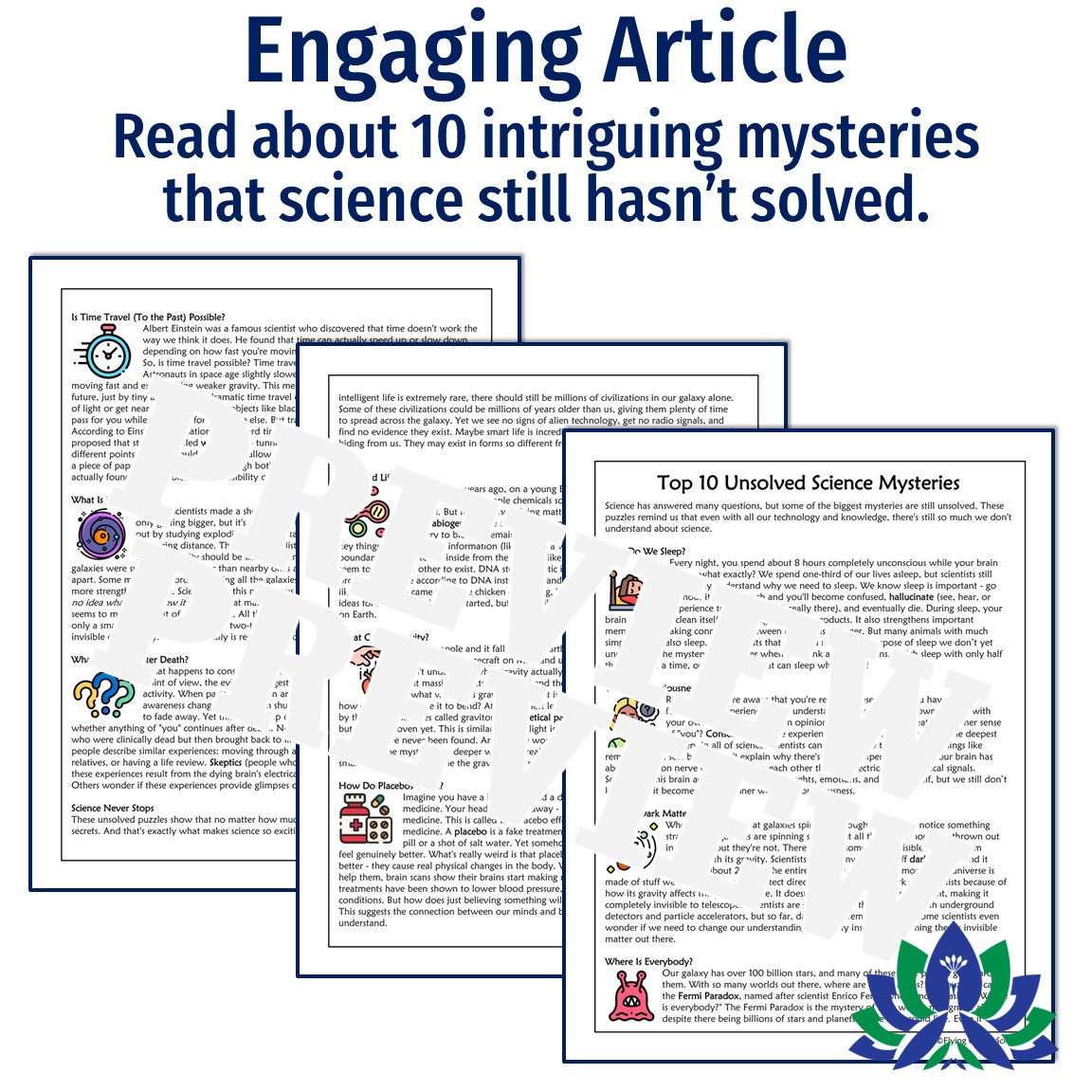 Mysteries in Science Reading and Worksheet - Flying Colors Science