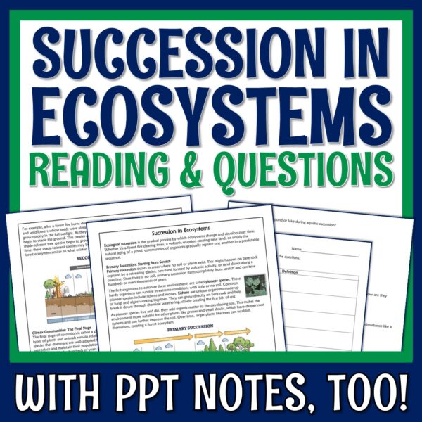 Ecological Succession Reading and Worksheet - Flying Colors Science