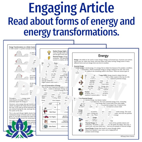 Energy Reading and Worksheet - Flying Colors Science