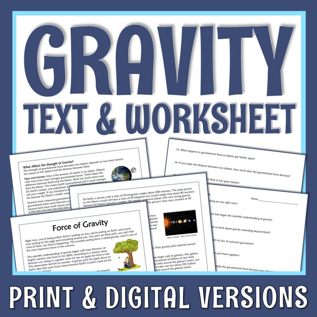Gravity Unit with Notes, Activities, and Gravity Test - Flying Colors ...