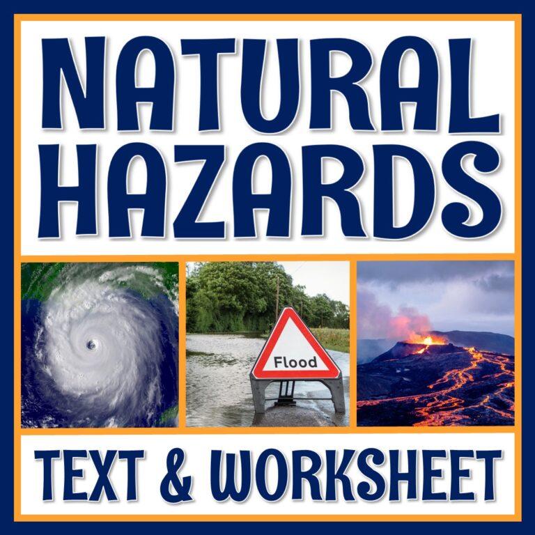 Natural Hazards Reading and Worksheet - Flying Colors Science