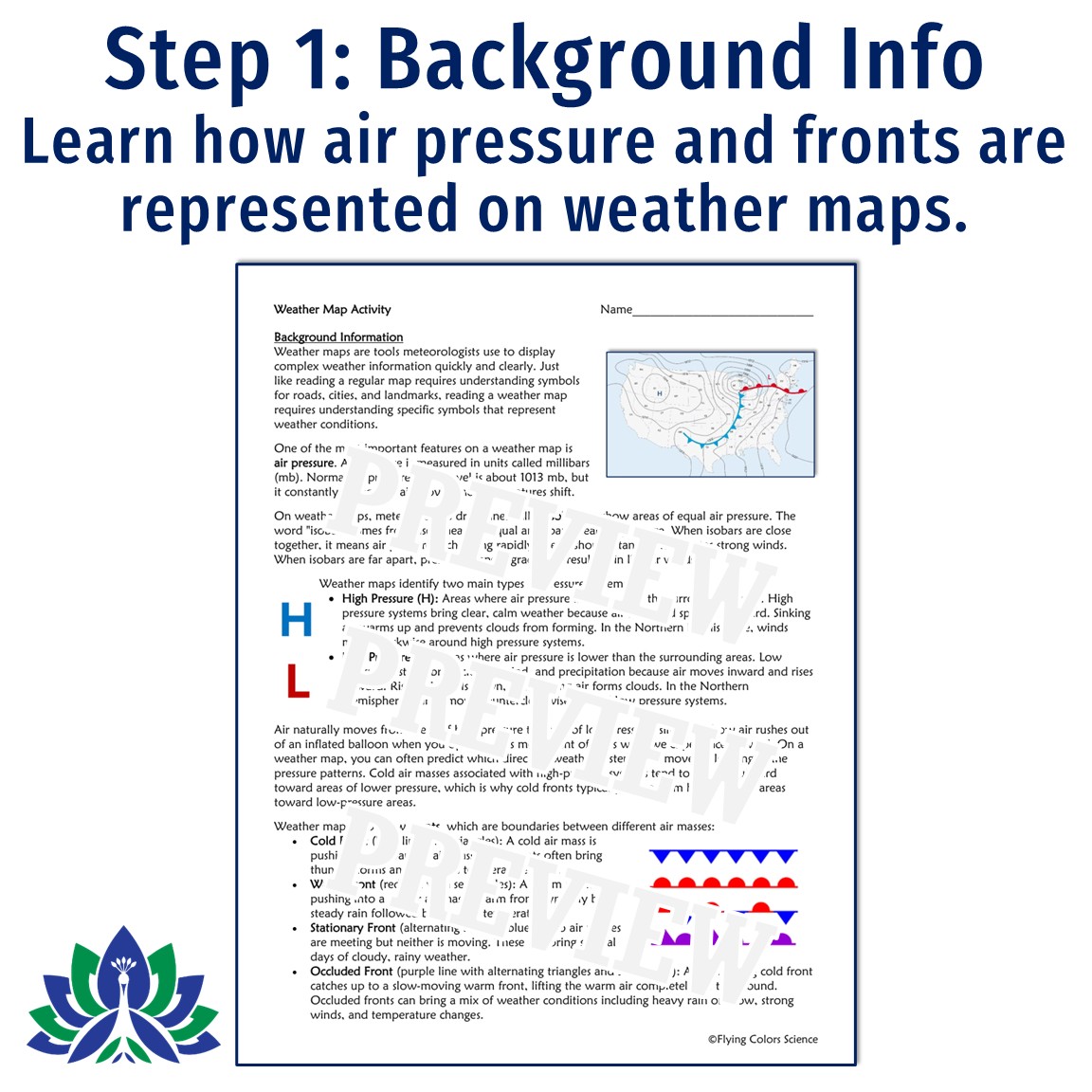 Hands-On Weather Map Activity - Flying Colors Science