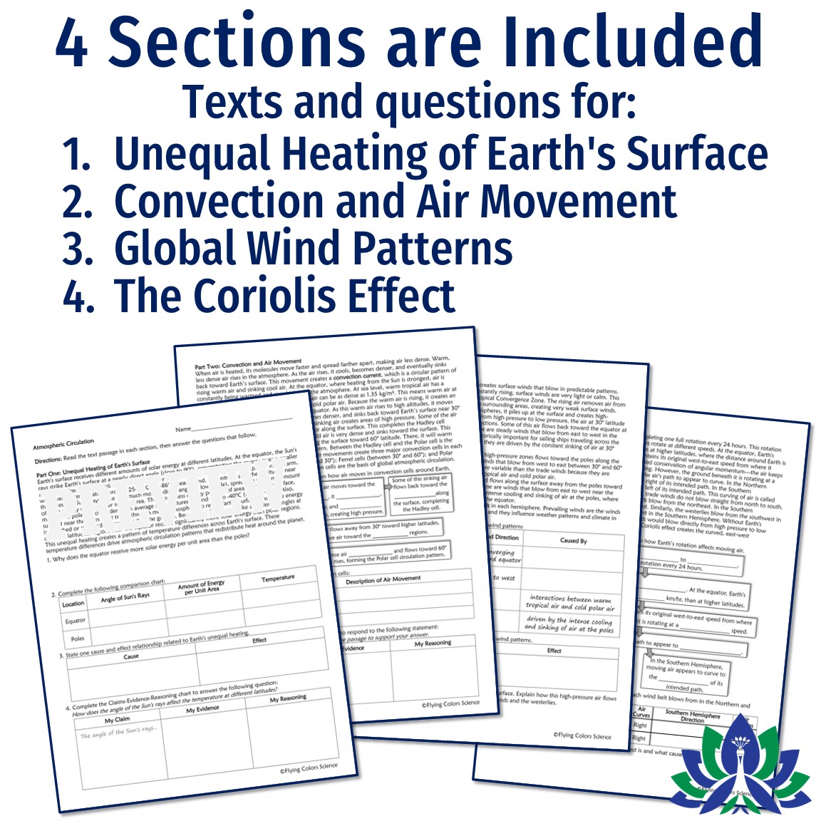 Atmospheric Circulation Worksheet - Flying Colors Science