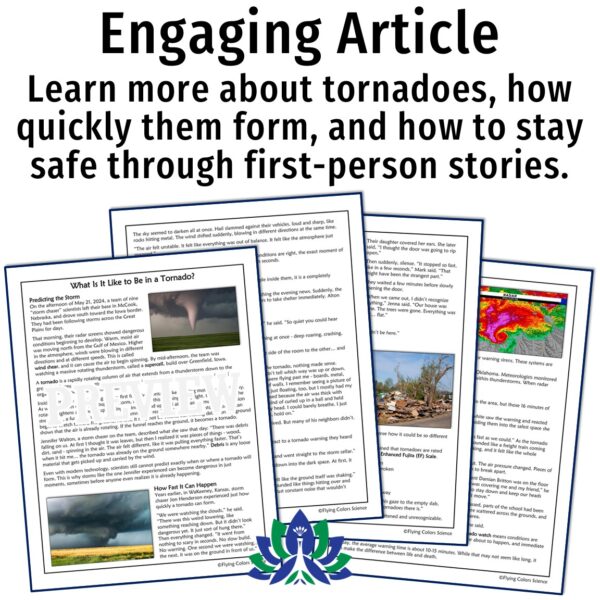 Tornado Reading & Worksheet - Flying Colors Science