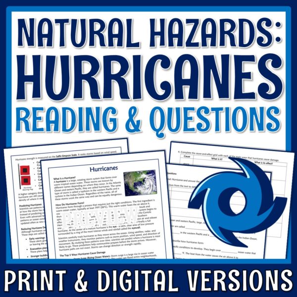 Hurricanes Reading Passage & Worksheet - Flying Colors Science