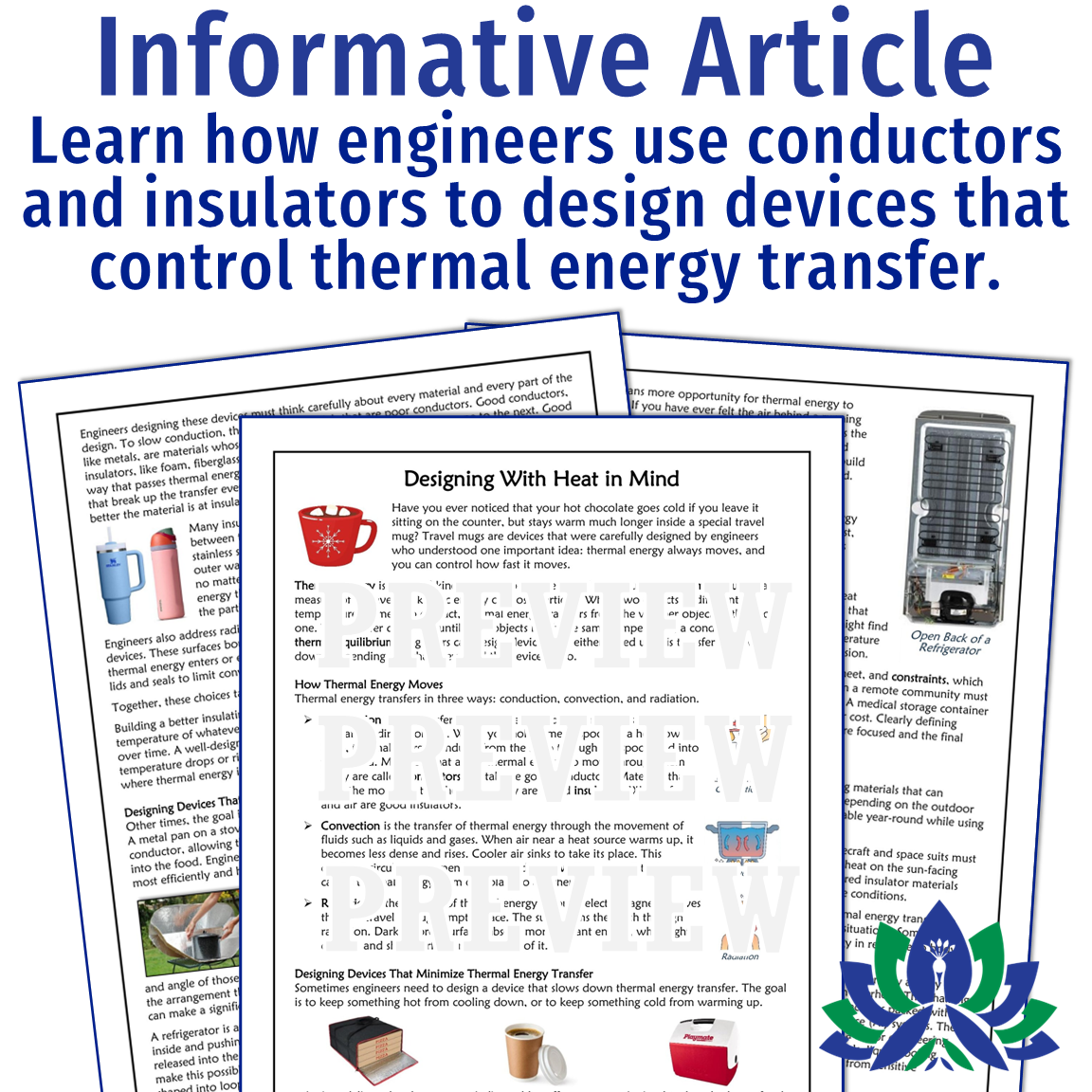Thermal Insulators and Conductors Reading and Worksheet - Flying Colors ...